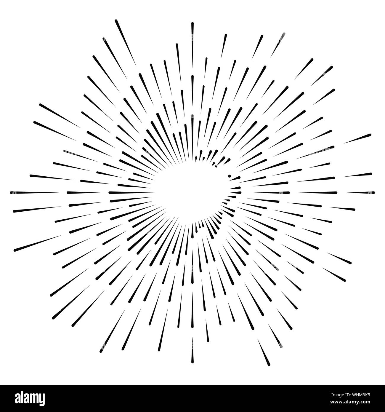Radial, radiating beams, rays starburst, sunburst lines. Circular burst ...