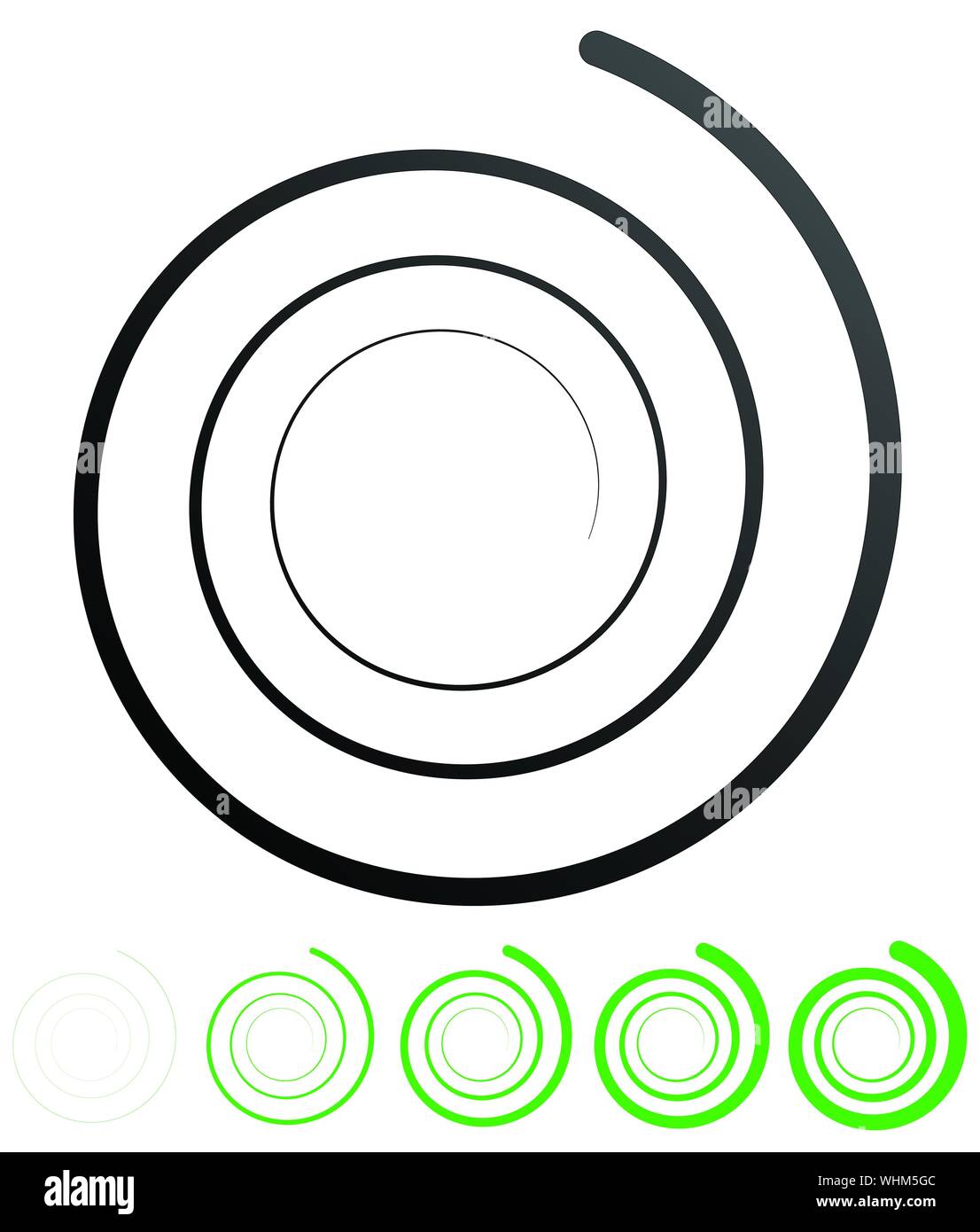 Abstract spiral, twist. Radial swirl, twirl curvy, wavy lines element ...