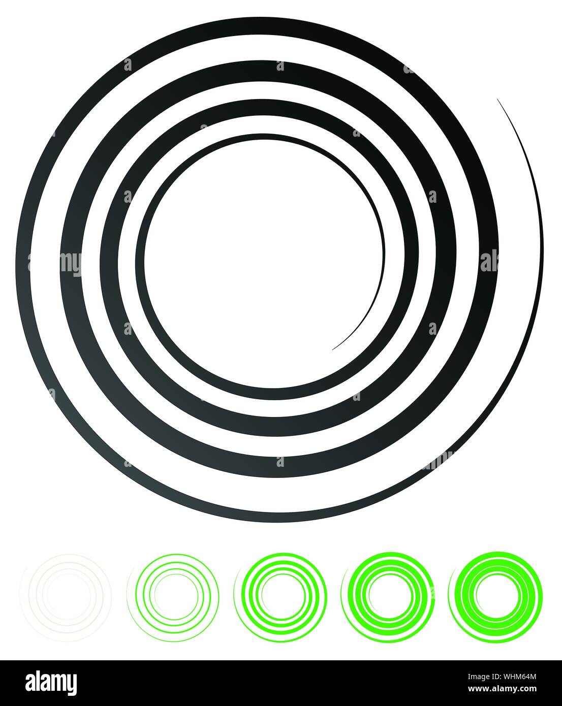 Abstract spiral, twist. Radial swirl, twirl curvy, wavy lines element ...