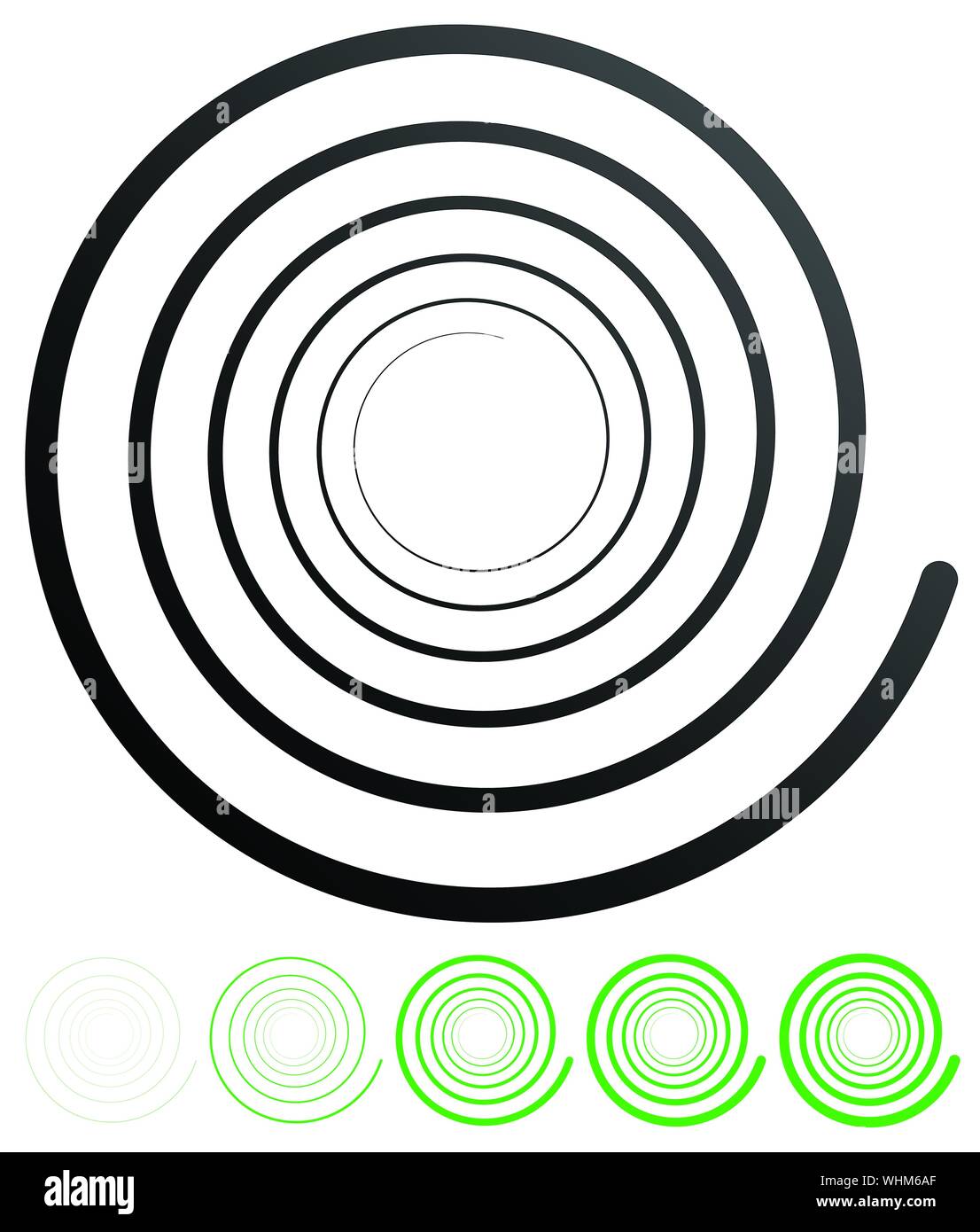 Abstract spiral, twist. Radial swirl, twirl curvy, wavy lines element ...