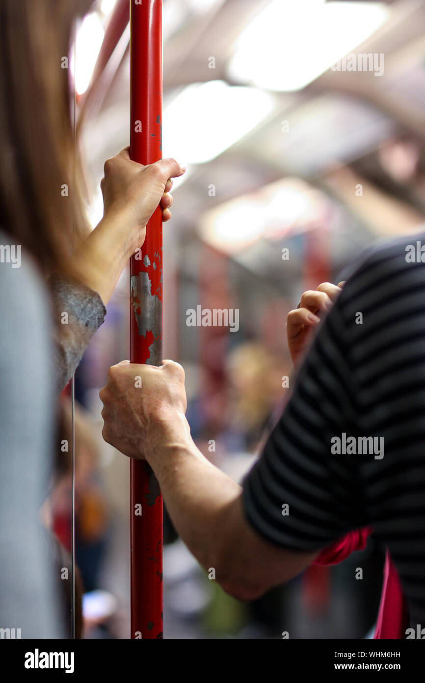 Close up hand holding pole hi-res stock photography and images - Alamy