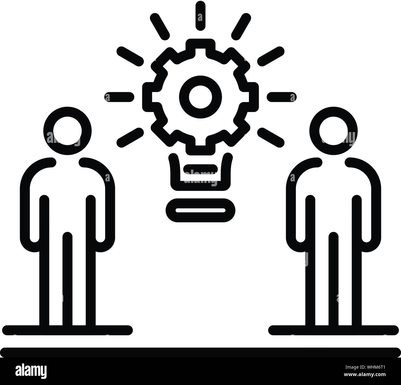 Two people and gear icon, outline style Stock Vector Image & Art - Alamy