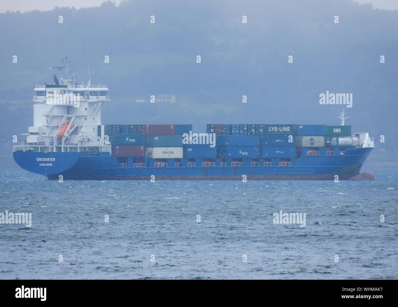 The Dutch-registered container ship MV Encounter, off Gourock on the ...