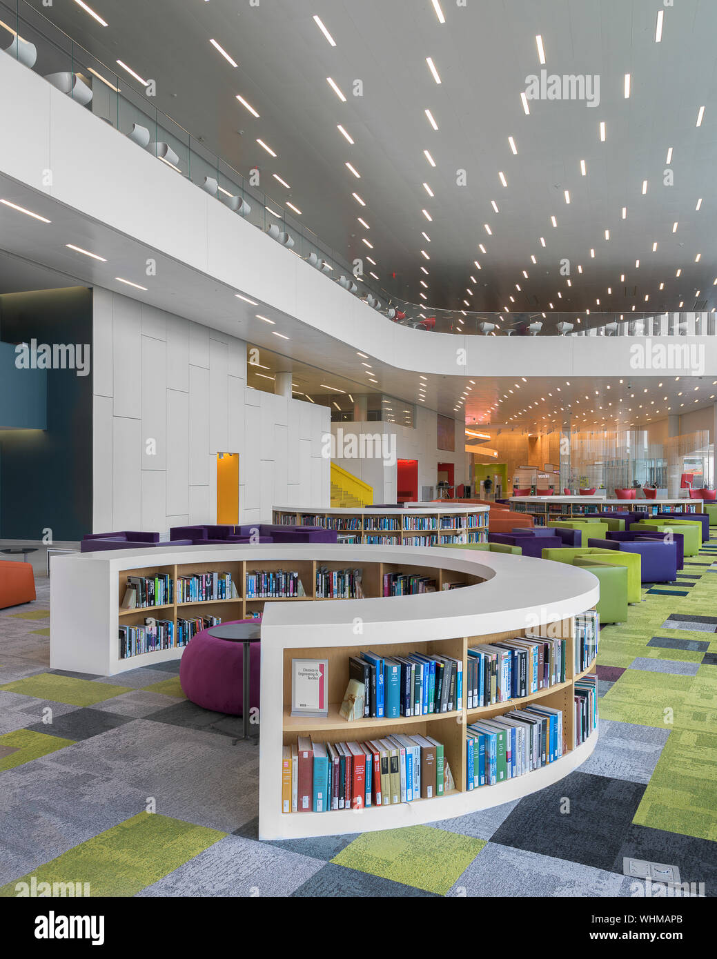 Interior of the modern James B. Hunt Jr. Library on the campus of North ...