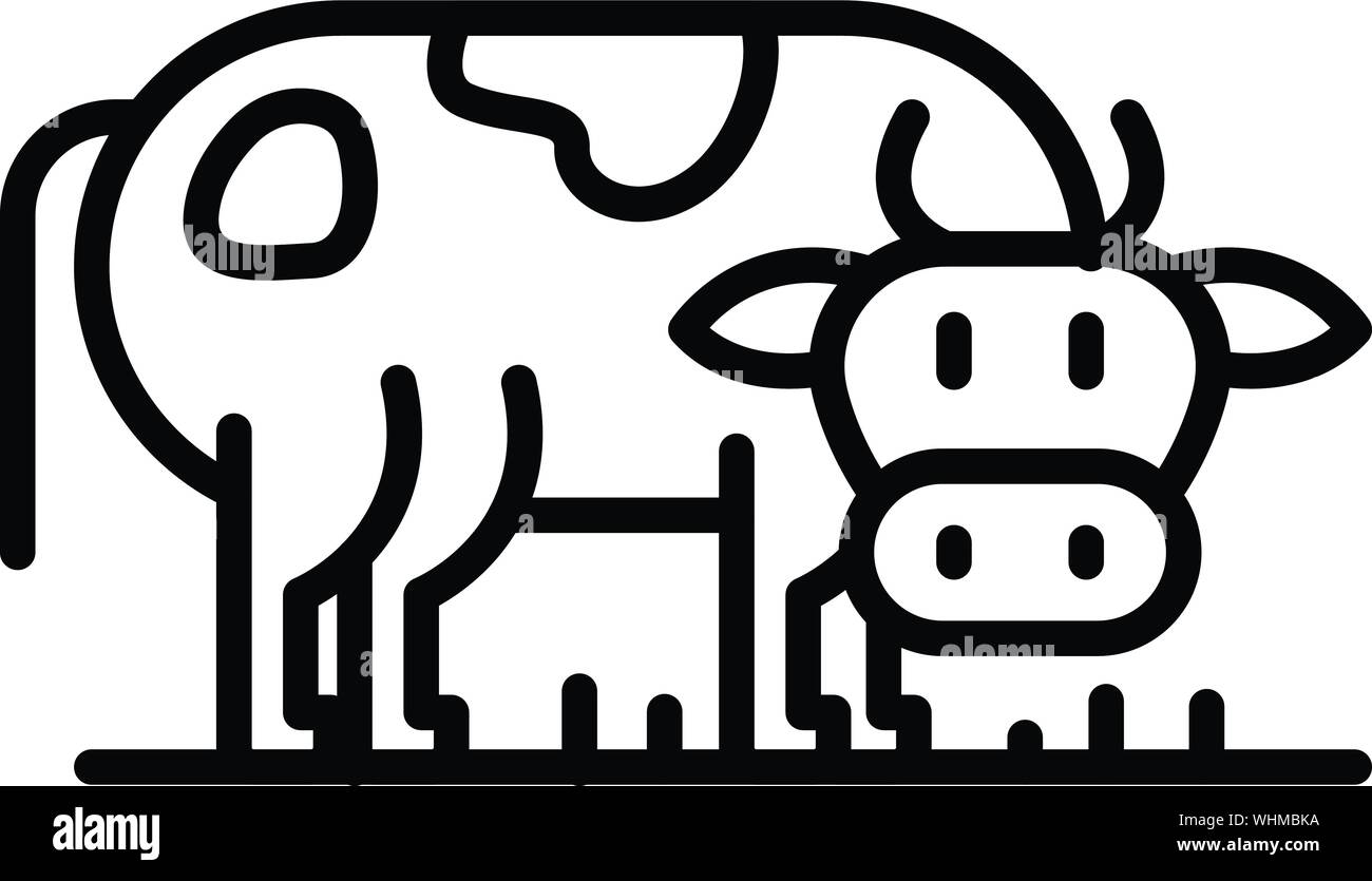 Cow in field side Stock Vector Images - Alamy