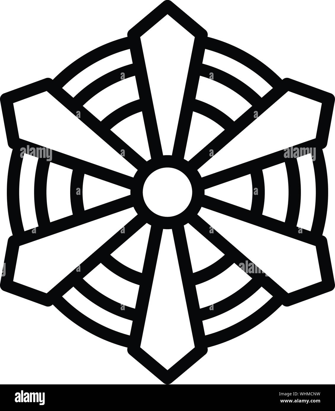 Six blade fan icon, outline style Stock Vector Image & Art - Alamy