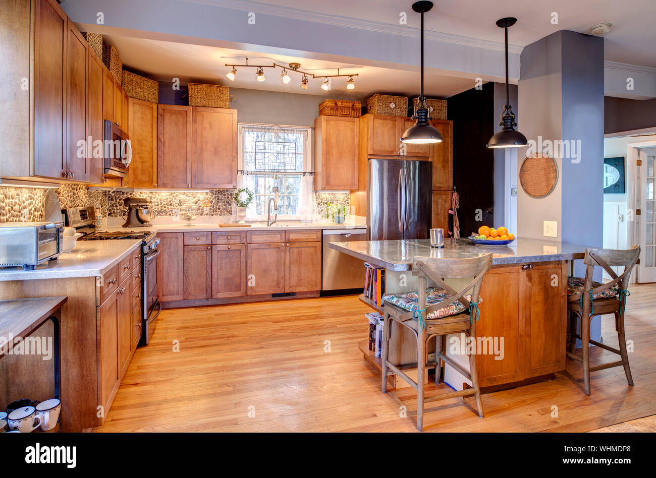 Beautiful kitchen remodel in eclectic style Stock Photo - Alamy