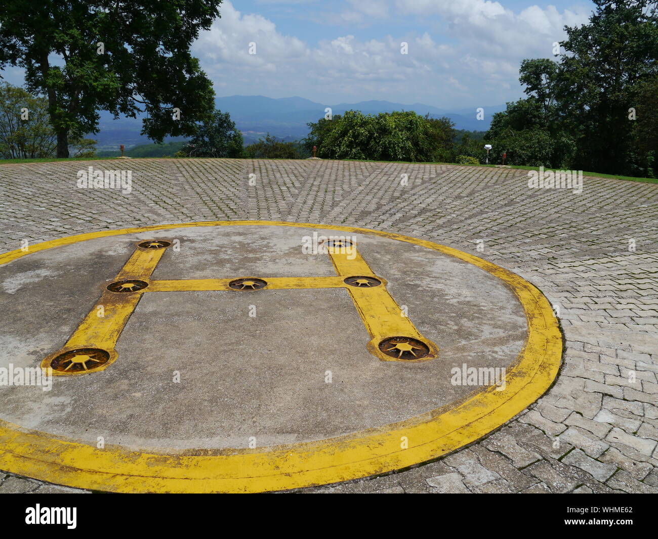 Helipad With Trees In Background Stock Photo - Alamy