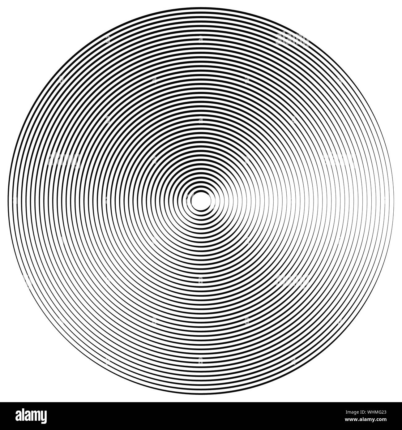 Concentric, radial circles pattern. Radiating, circular spiral, vortex ...