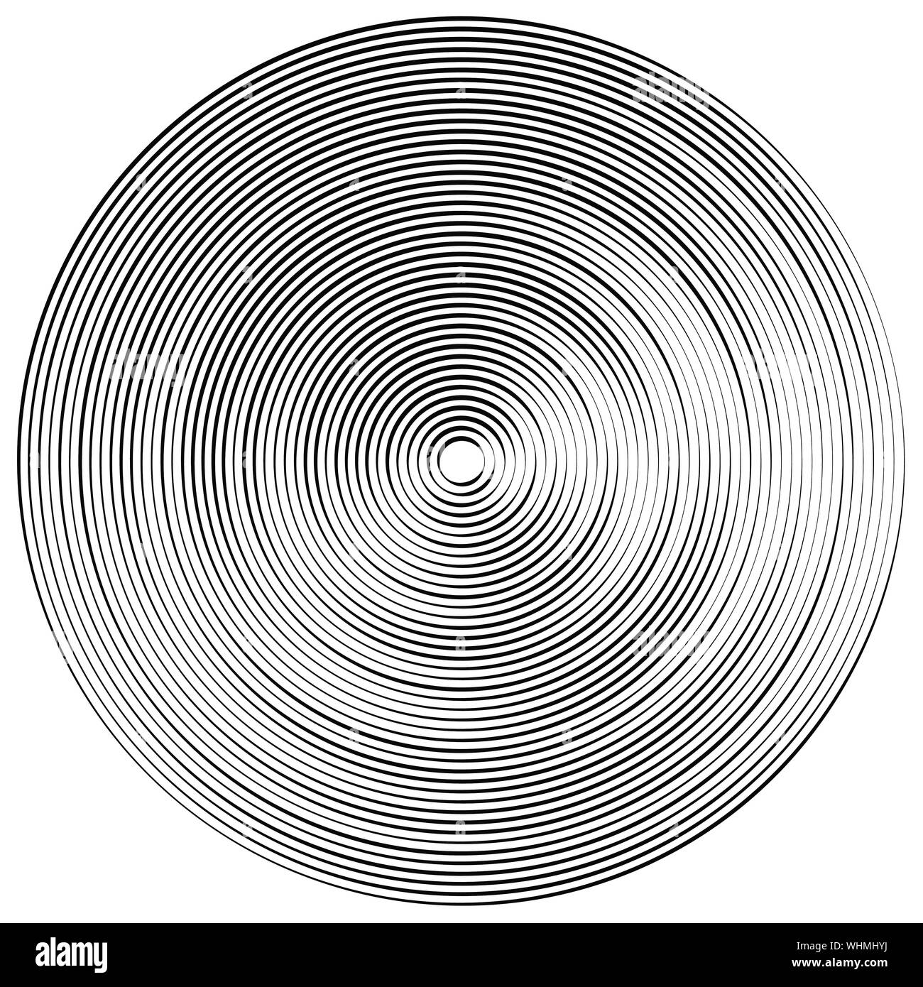 Concentric, radial circles pattern. Radiating, circular spiral, vortex ...