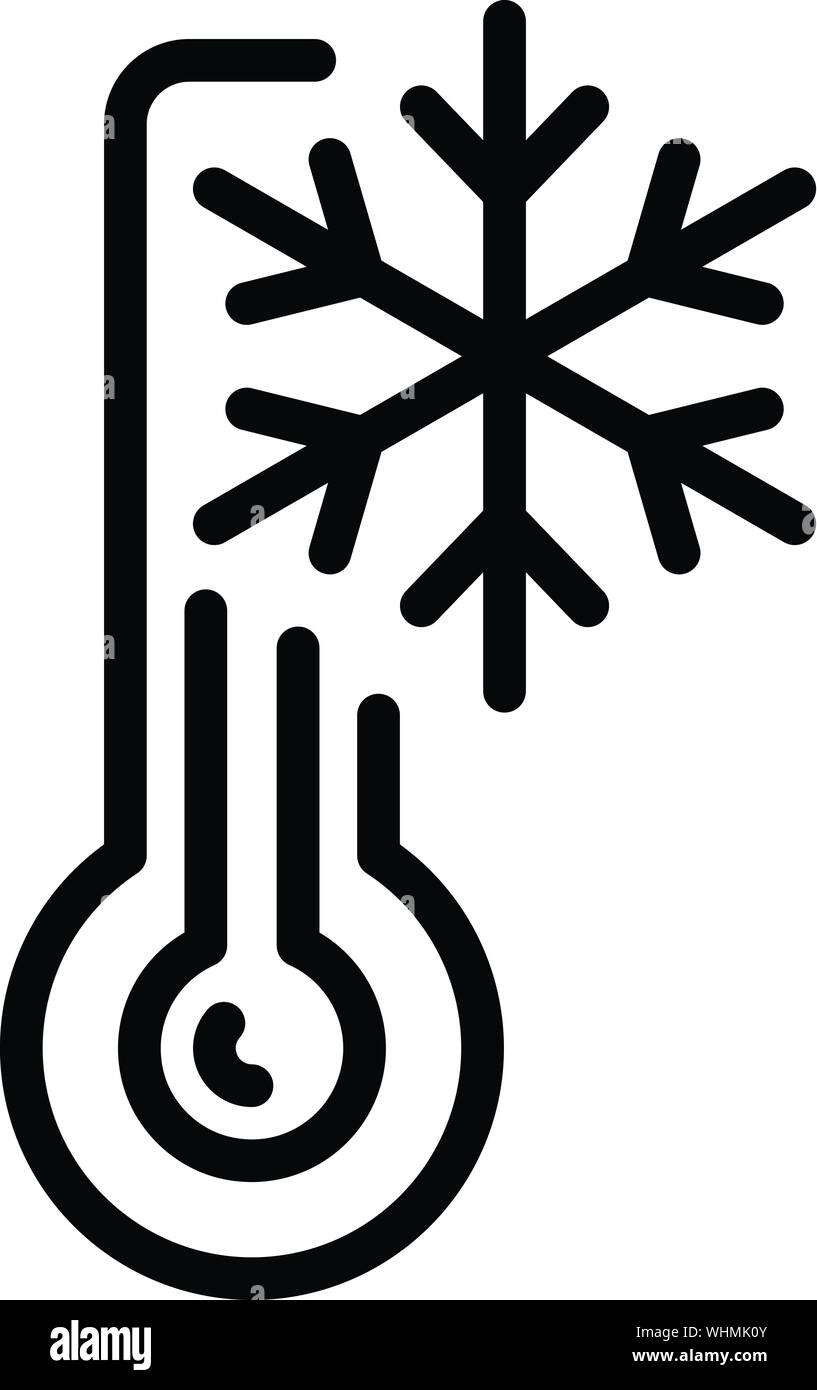 Snowflake thermometer icon, outline style Stock Vector Image & Art - Alamy