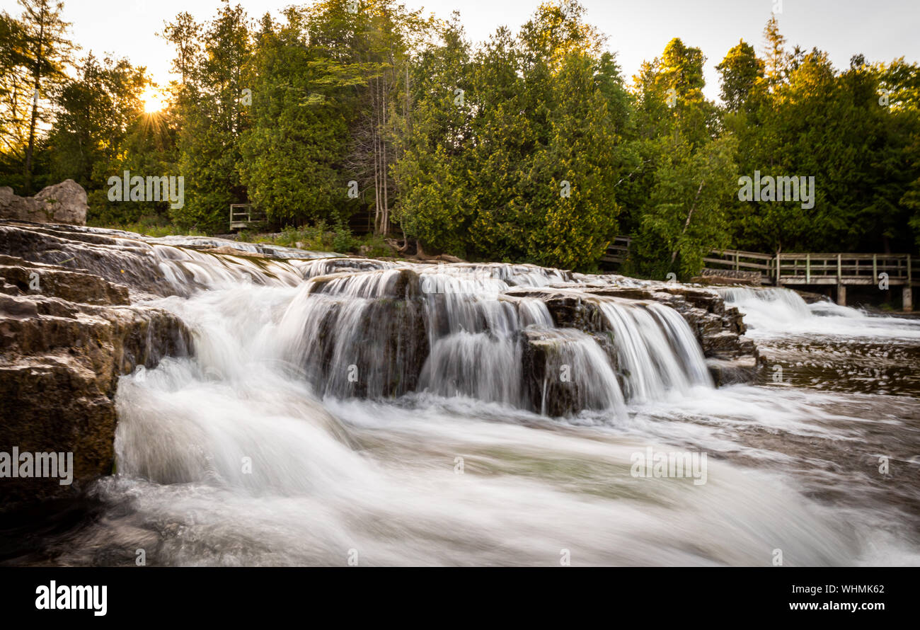 Waterfalls at Sauble Falls Provincial Park Ontario Canada Stock Photo ...