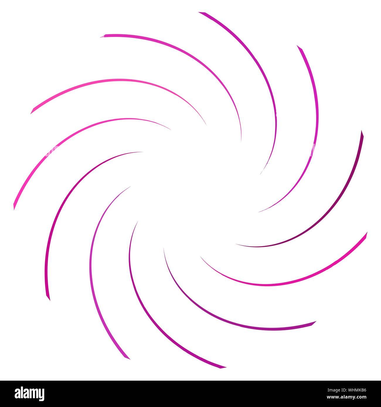Abstract spiral, twist. Radial swirl, twirl curvy, wavy lines element ...