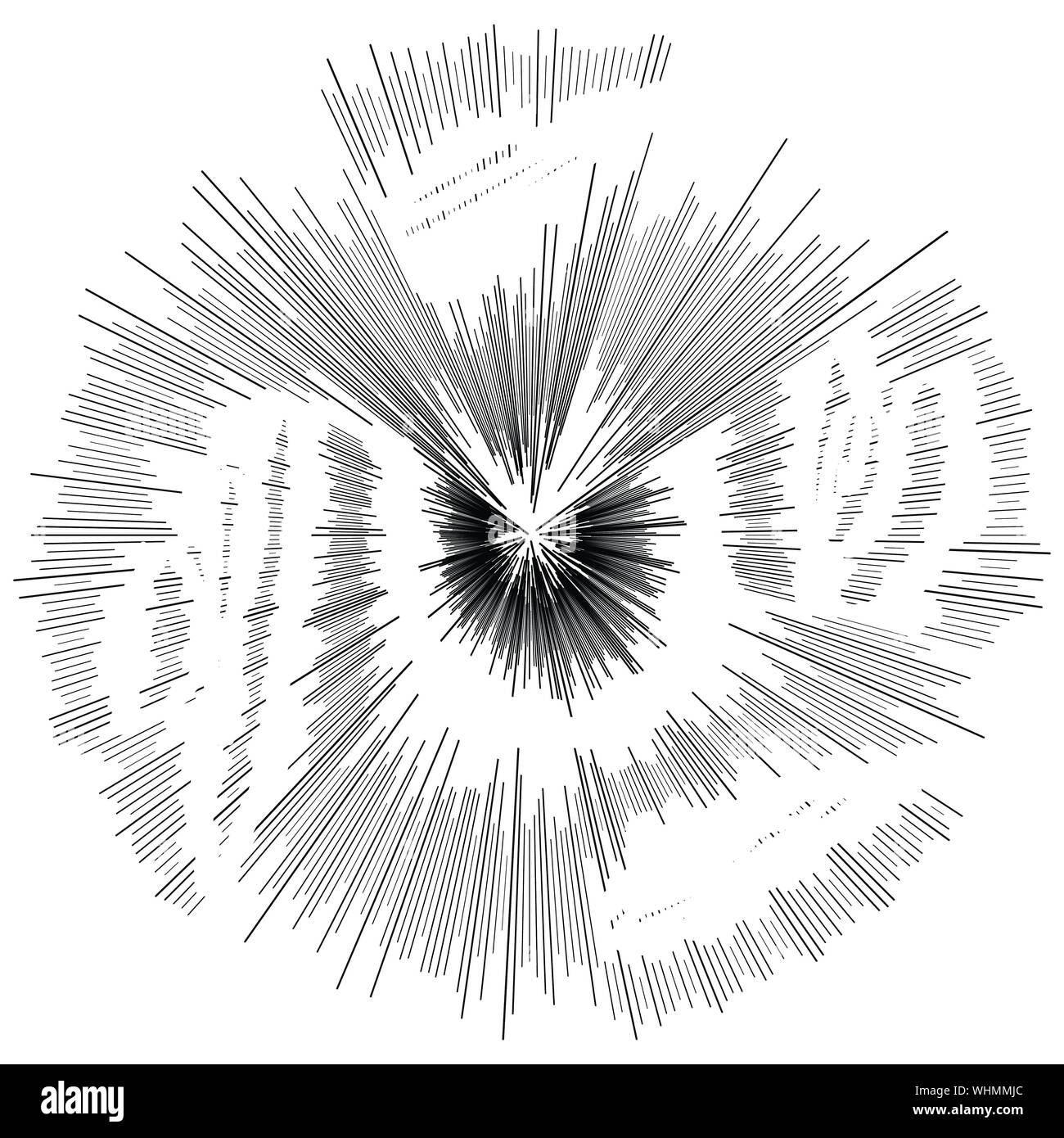 Radial, radiating beams, rays starburst, sunburst lines. Circular burst ...