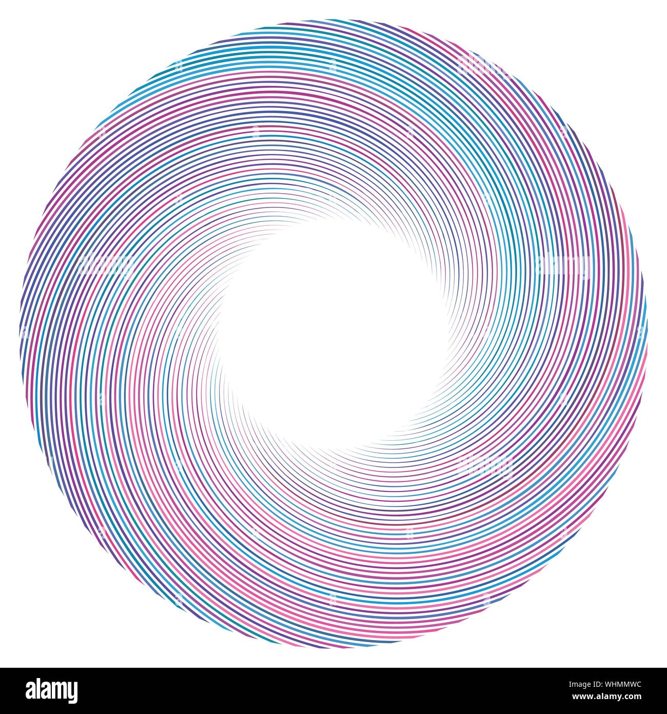 Abstract spiral, twist. Radial swirl, twirl curvy, wavy lines element ...