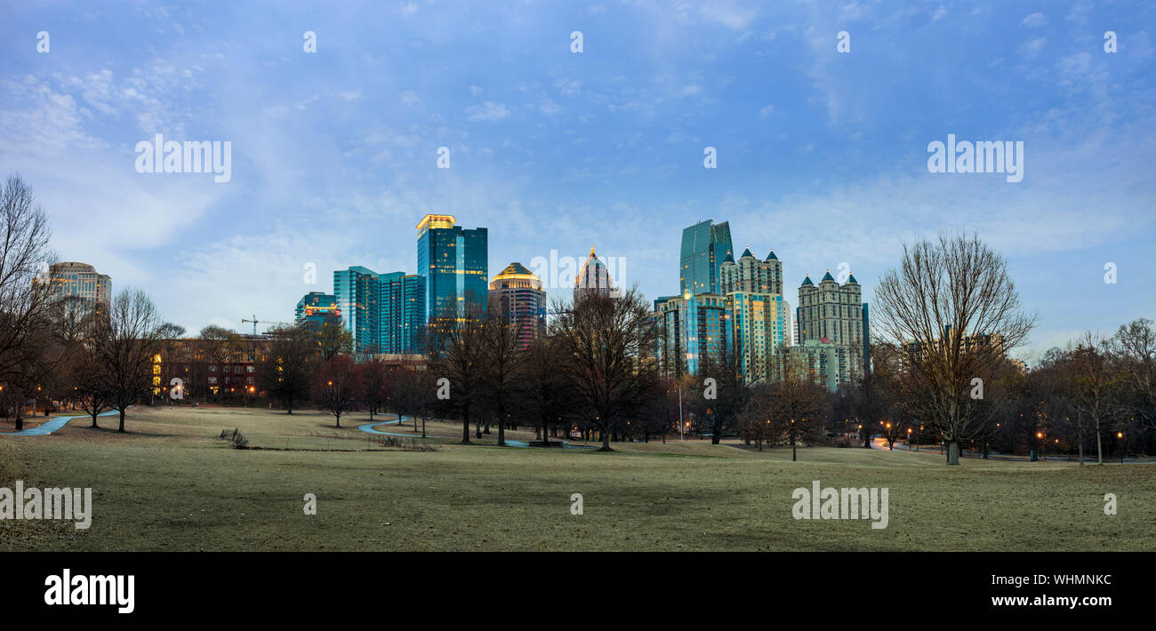 Midtown Atlanta Georgia in early dawn hours, panorama Stock Photo - Alamy