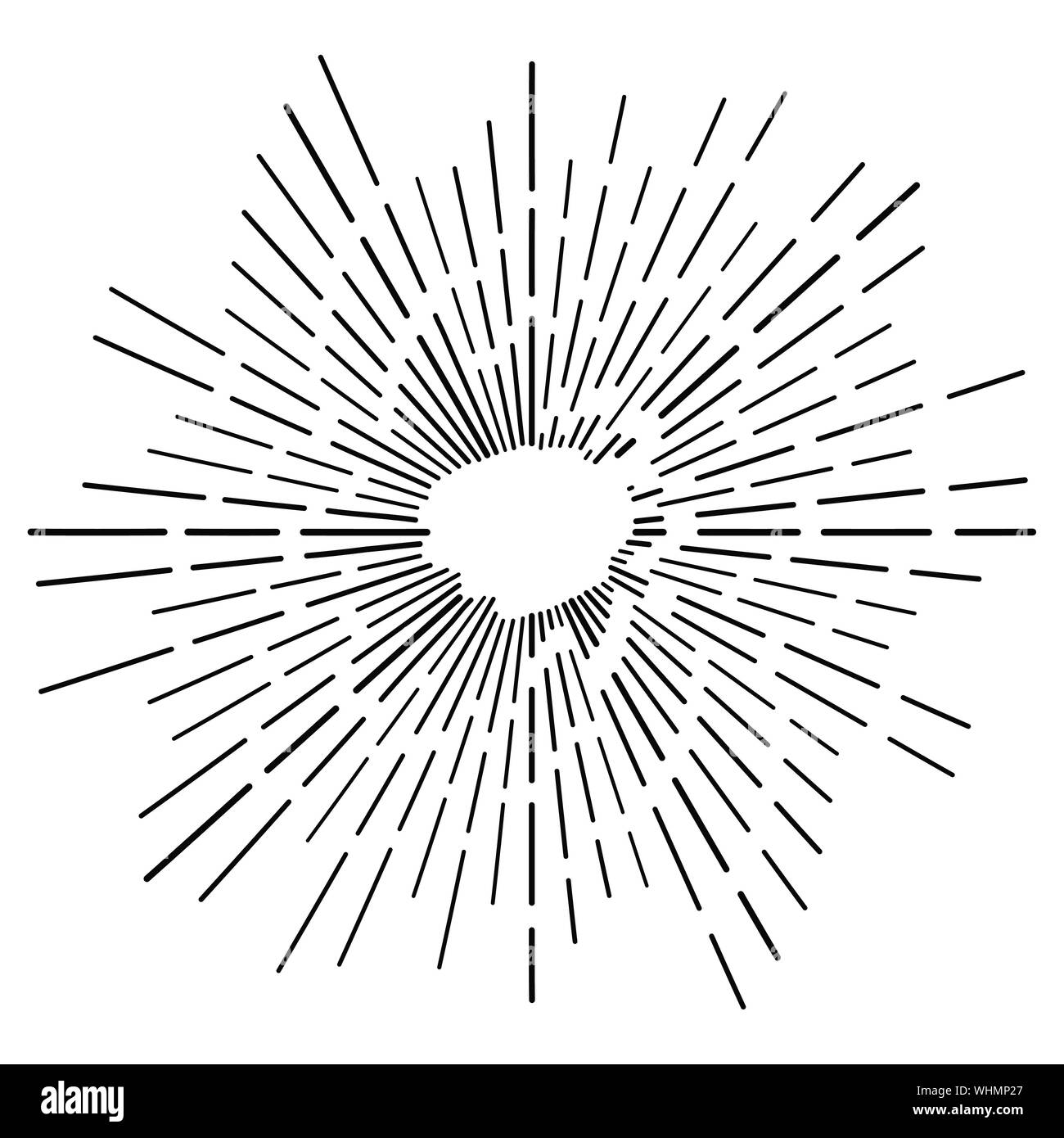 Radial, radiating beams, rays starburst, sunburst lines. Circular burst ...