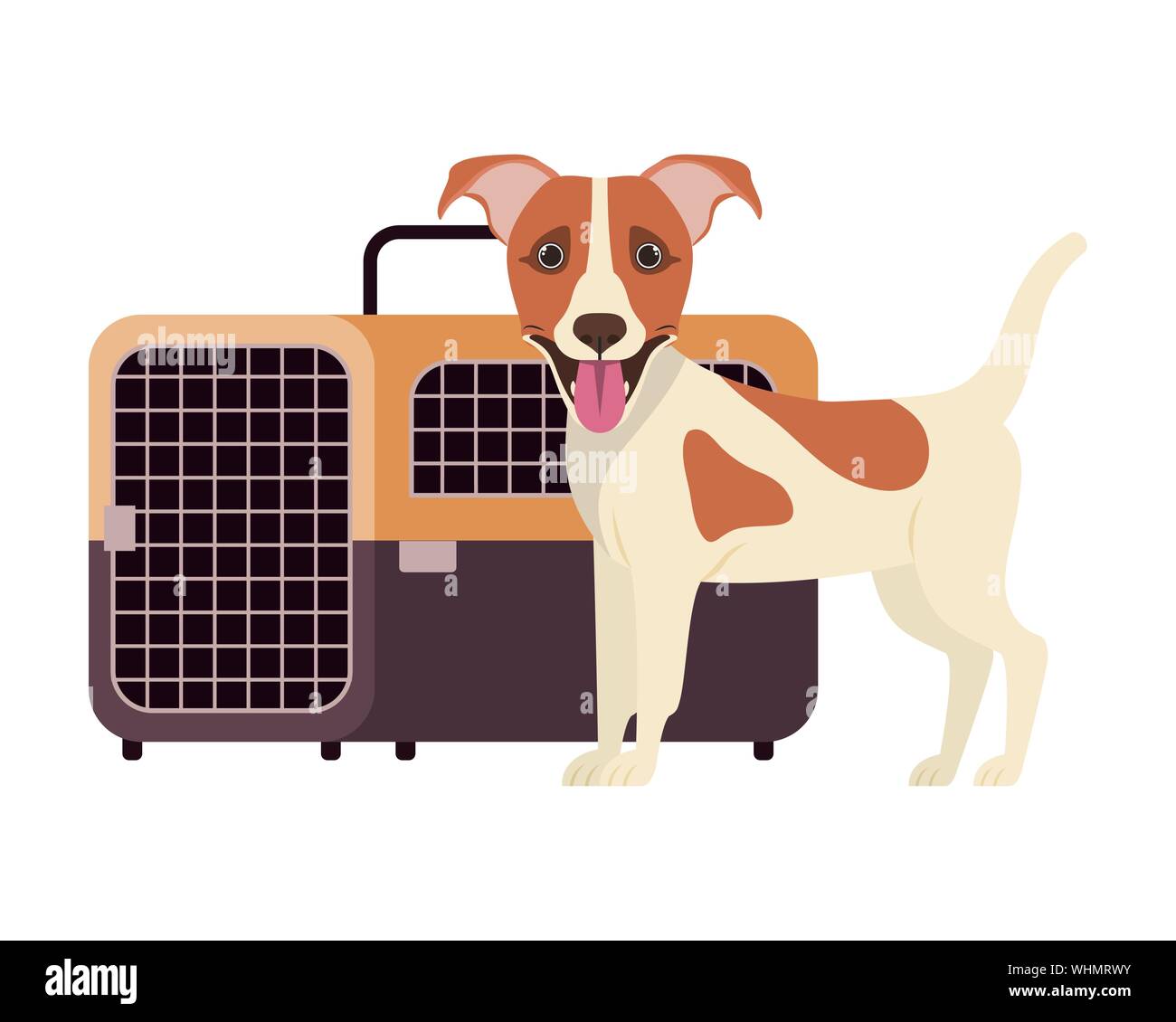 dog and pet transport box on white background Stock Vector Image & Art ...