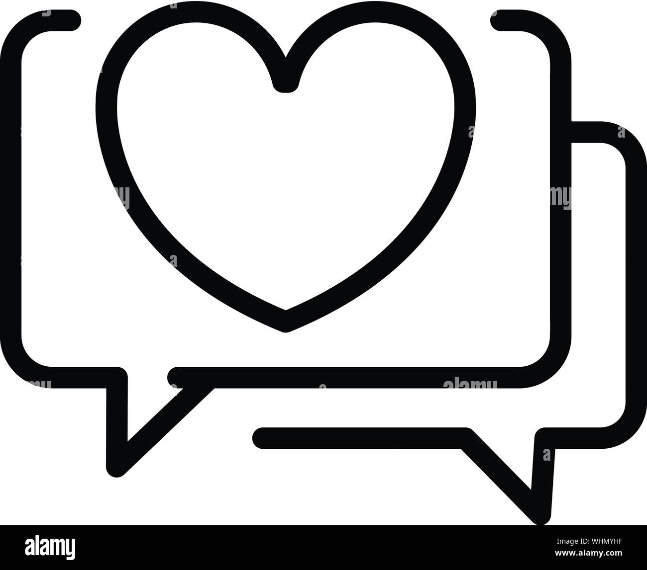 Heart in chat bubble icon, outline style Stock Vector Image & Art - Alamy
