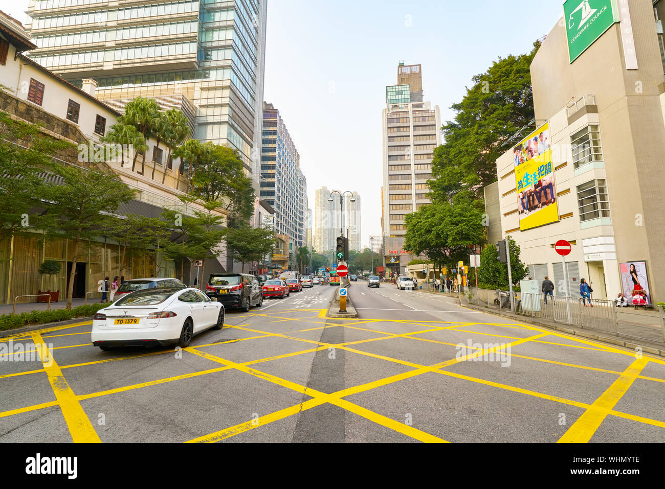 HONG KONG, CHINA - CIRCA JANUARY, 2019: Kowloon Park Drive in Hong Kong ...