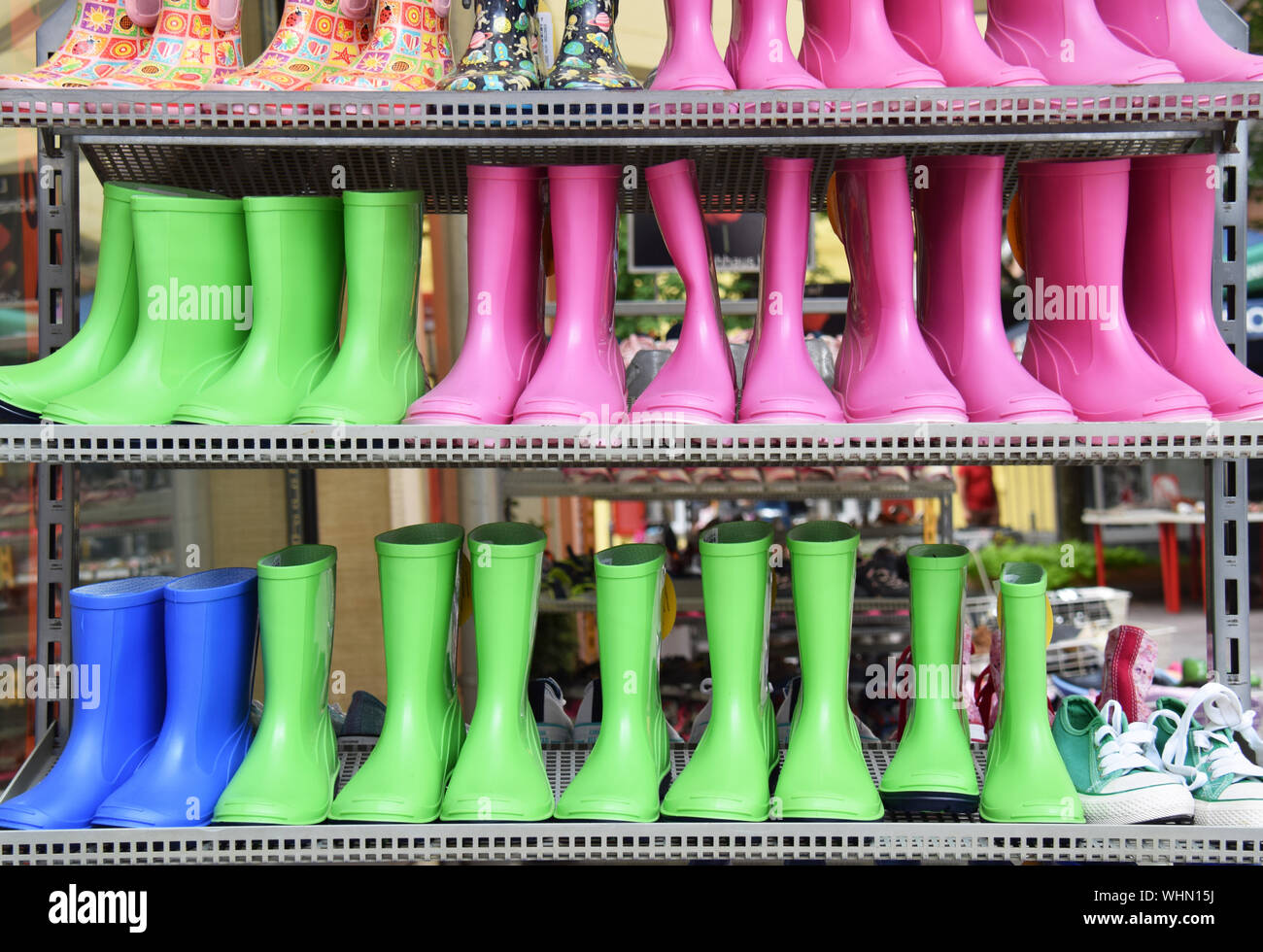 Market stall boots hi-res stock photography and images - Alamy