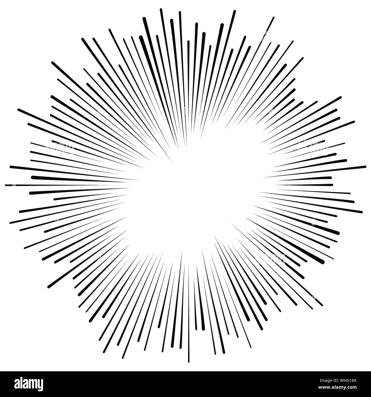 Radial, radiating beams, rays starburst, sunburst lines. Circular burst ...