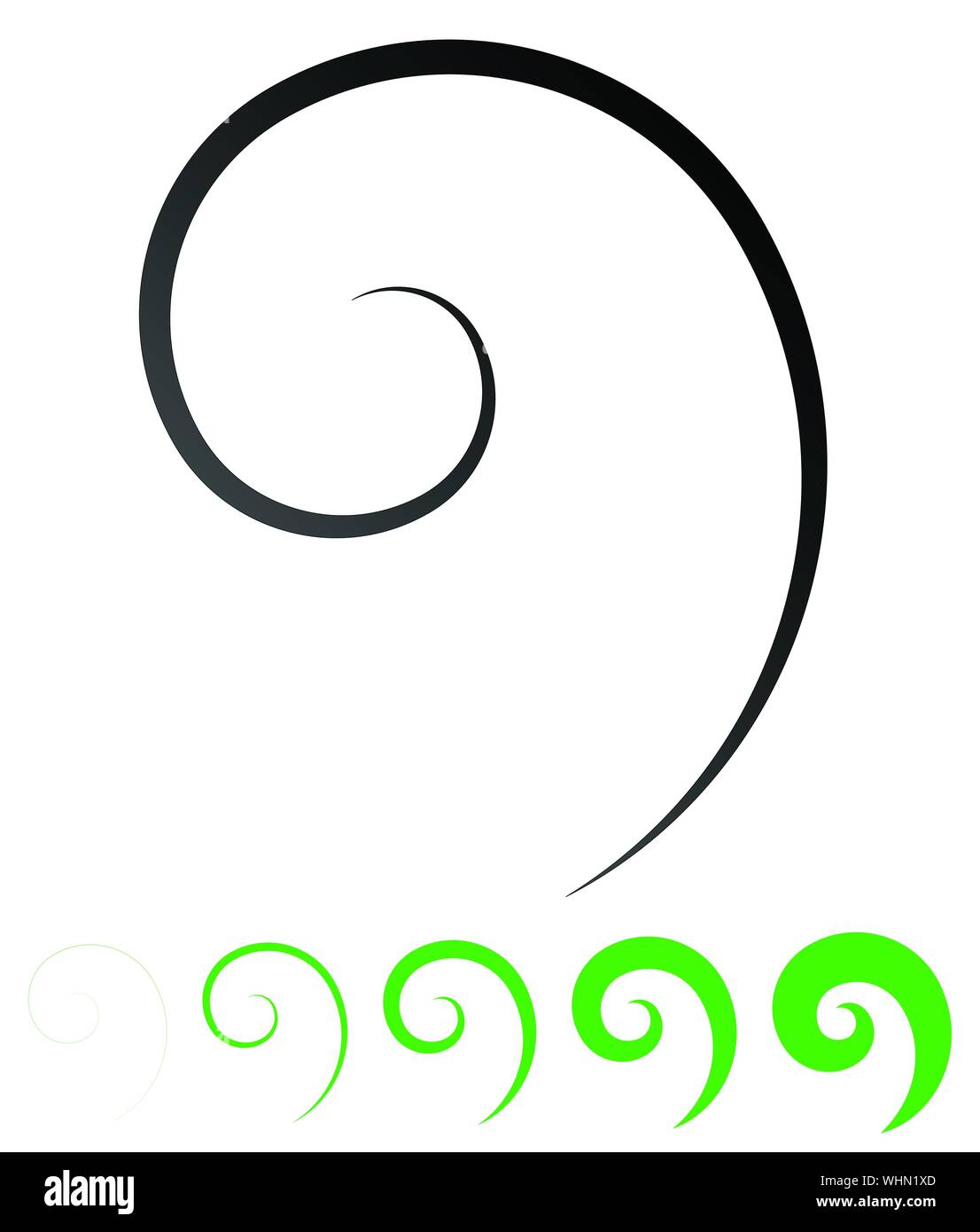 Abstract spiral, twist. Radial swirl, twirl curvy, wavy lines element ...