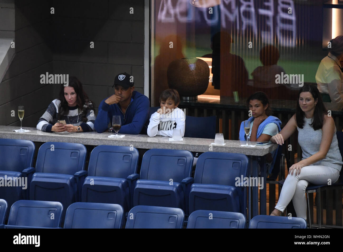 Queens, NY, USA. 02nd Sep, 2019. Tiger Woods seen with girlfriend Erica ...