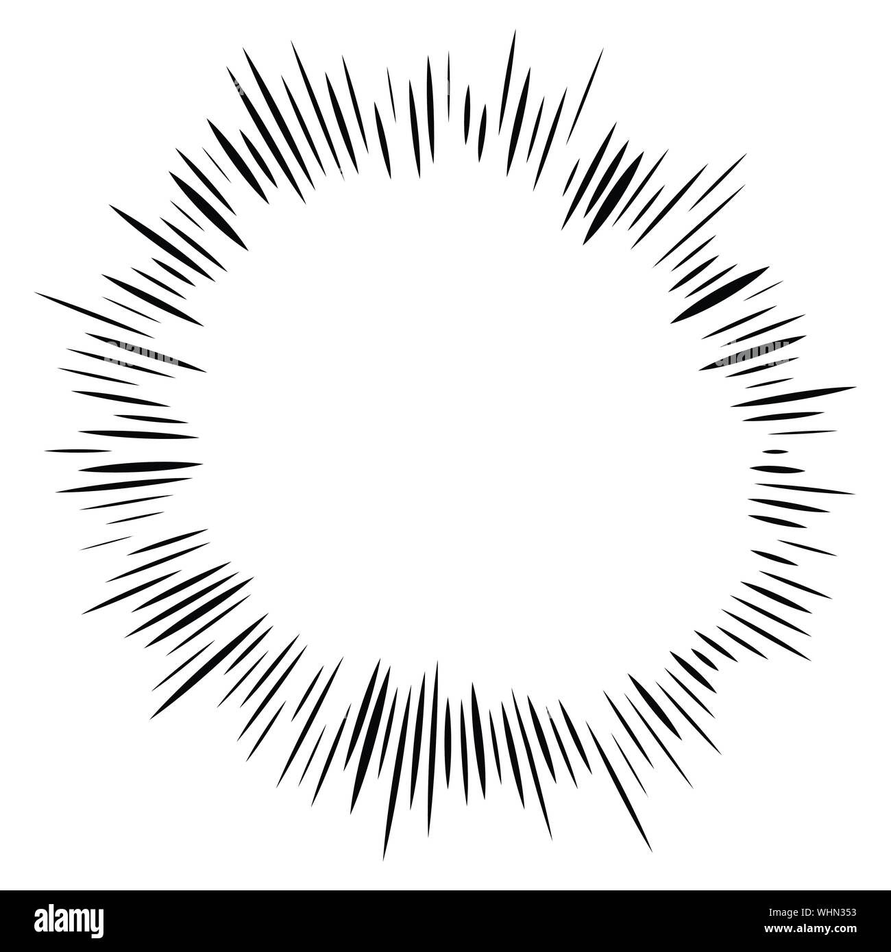 Radial, radiating beams, rays starburst, sunburst lines. Circular burst ...