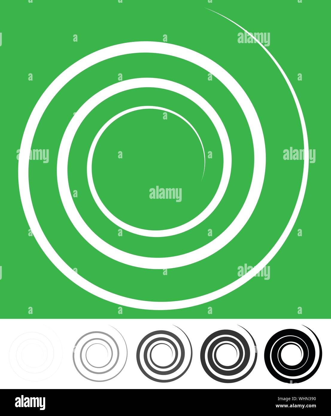 Abstract spiral, twist. Radial swirl, twirl curvy, wavy lines element ...