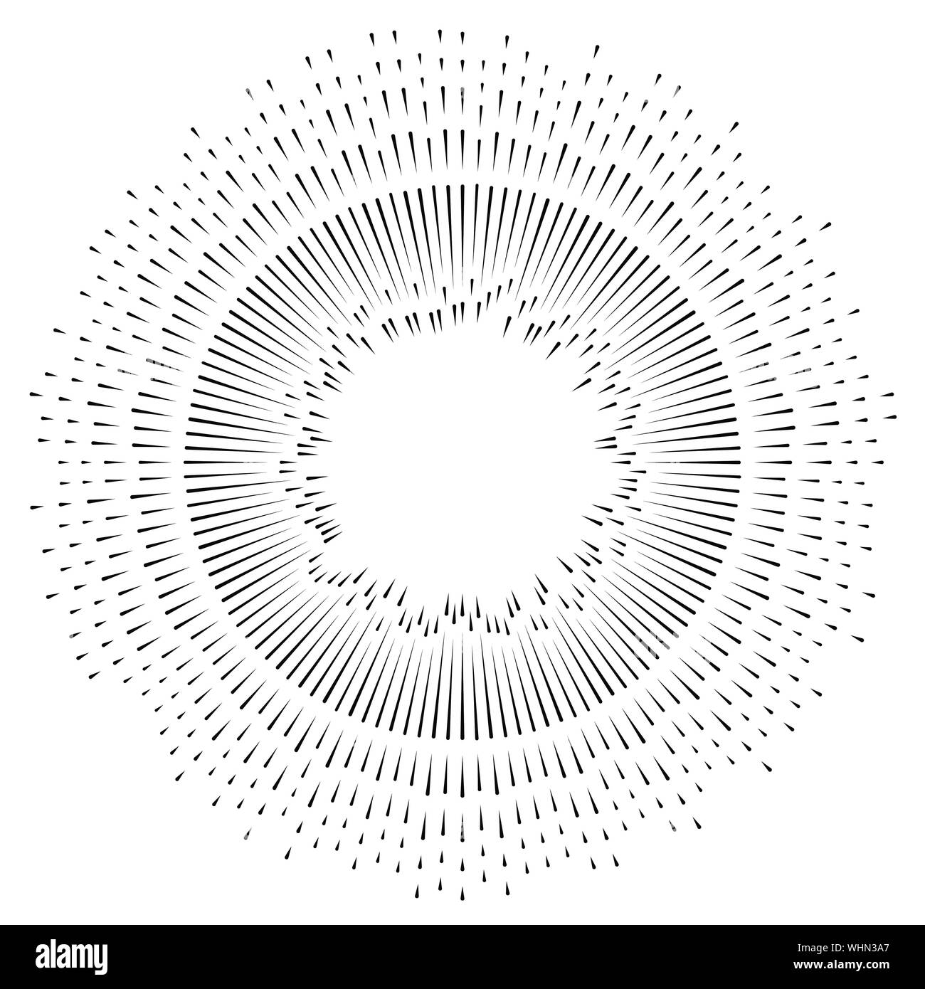 Radial, radiating beams, rays starburst, sunburst lines. Circular burst ...