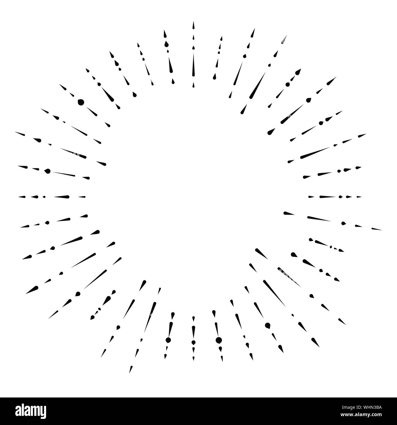 Radial, radiating beams, rays starburst, sunburst lines. Circular burst ...