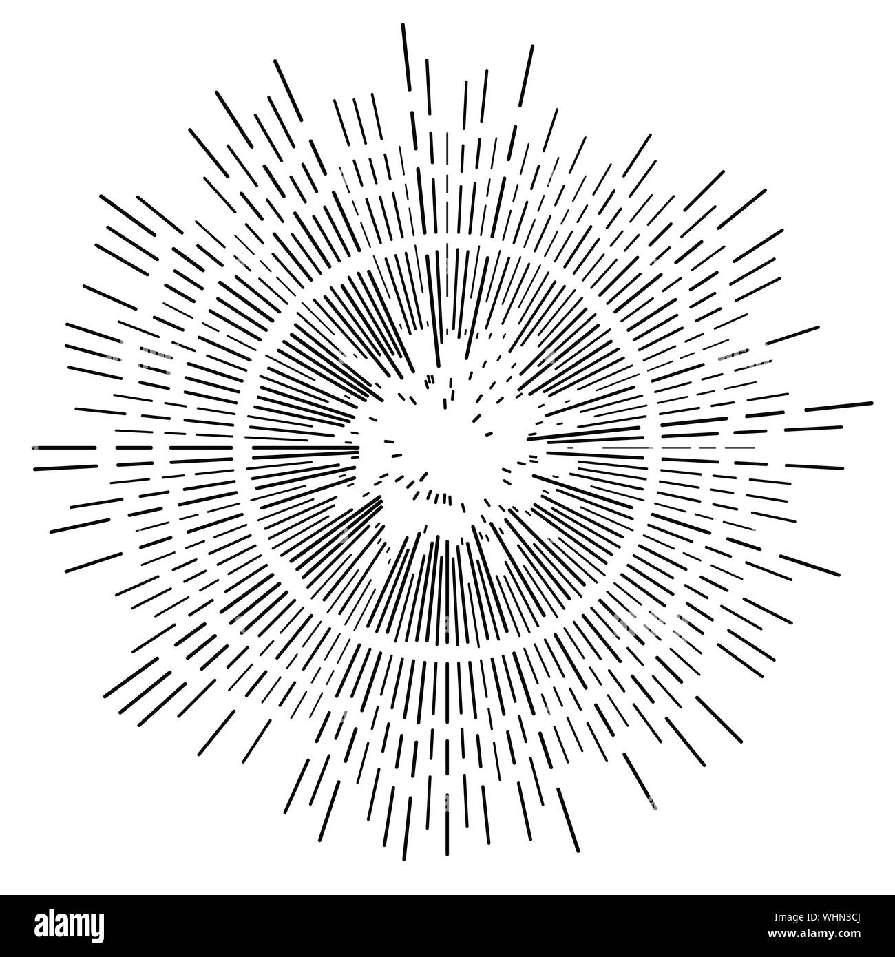 Radial, radiating beams, rays starburst, sunburst lines. Circular burst ...