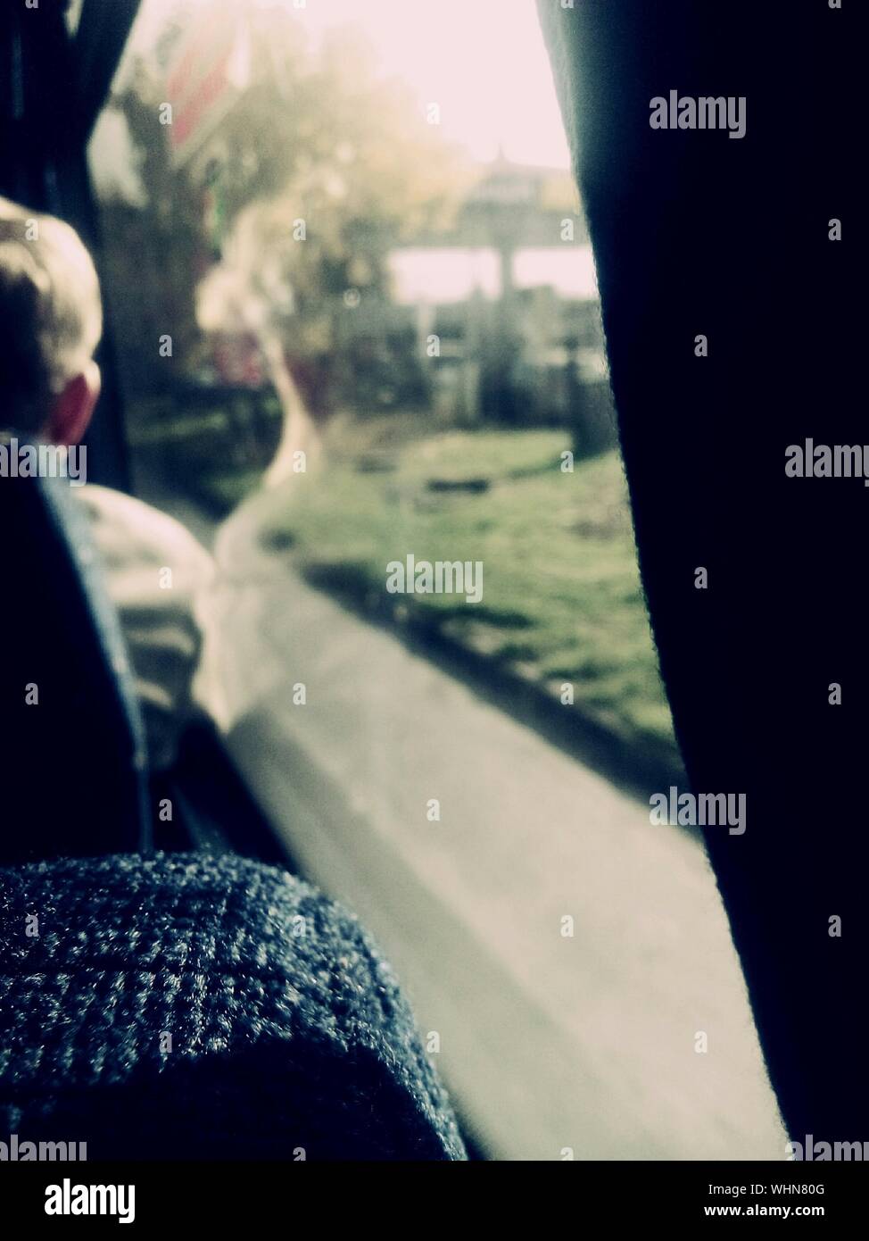 Reflection in bus window in hi-res stock photography and images - Alamy