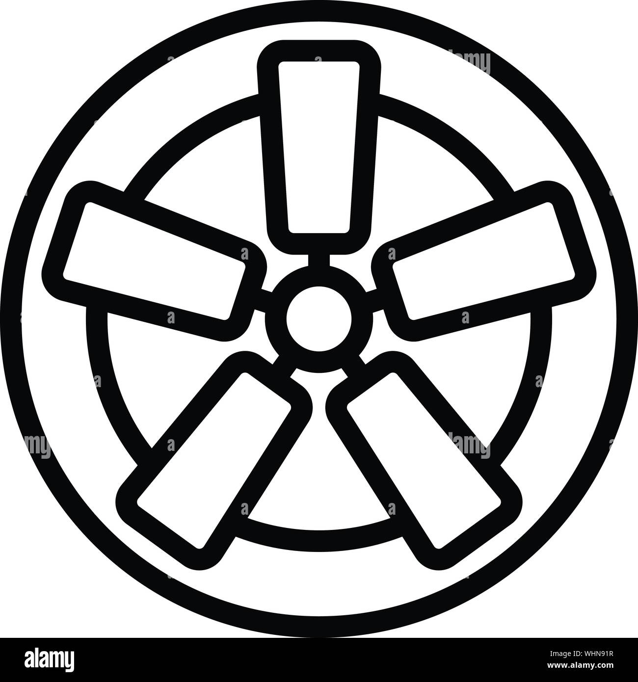 Fan with rectangular blades icon, outline style Stock Vector Image ...