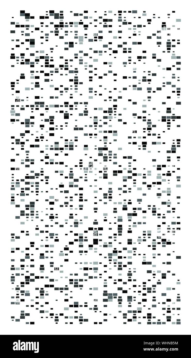 Random squares mosaic pattern. Pixelated, fragmentation halftone design ...