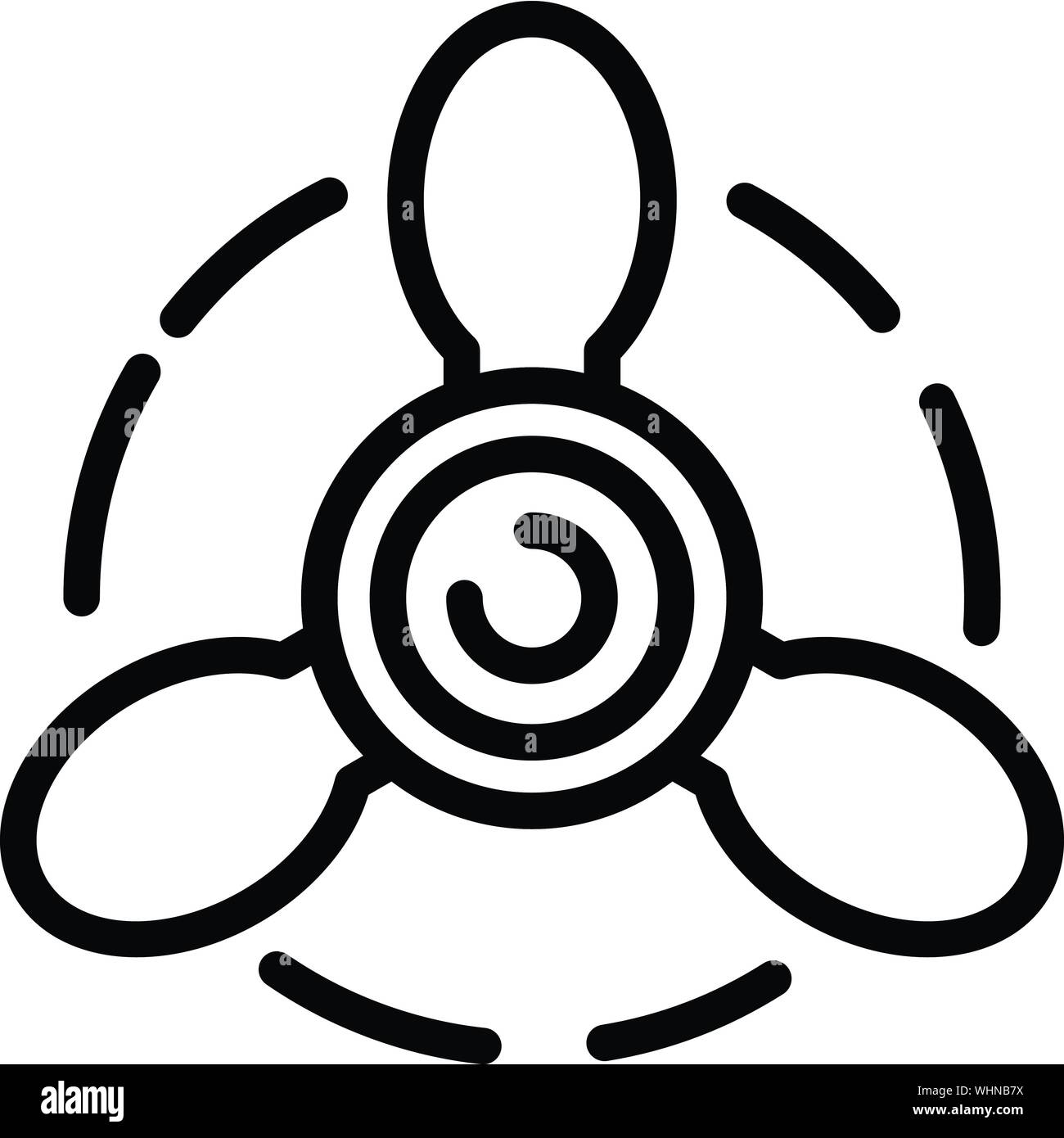 Airplane propeller front view icon, outline style Stock Vector Image ...