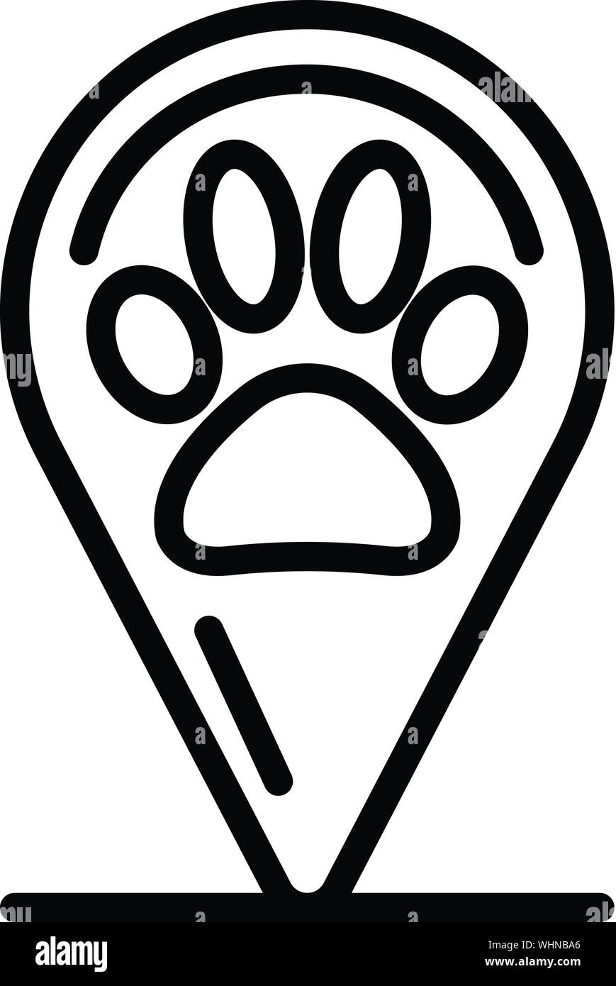 Geo tag cat foot icon, outline style Stock Vector Image & Art - Alamy