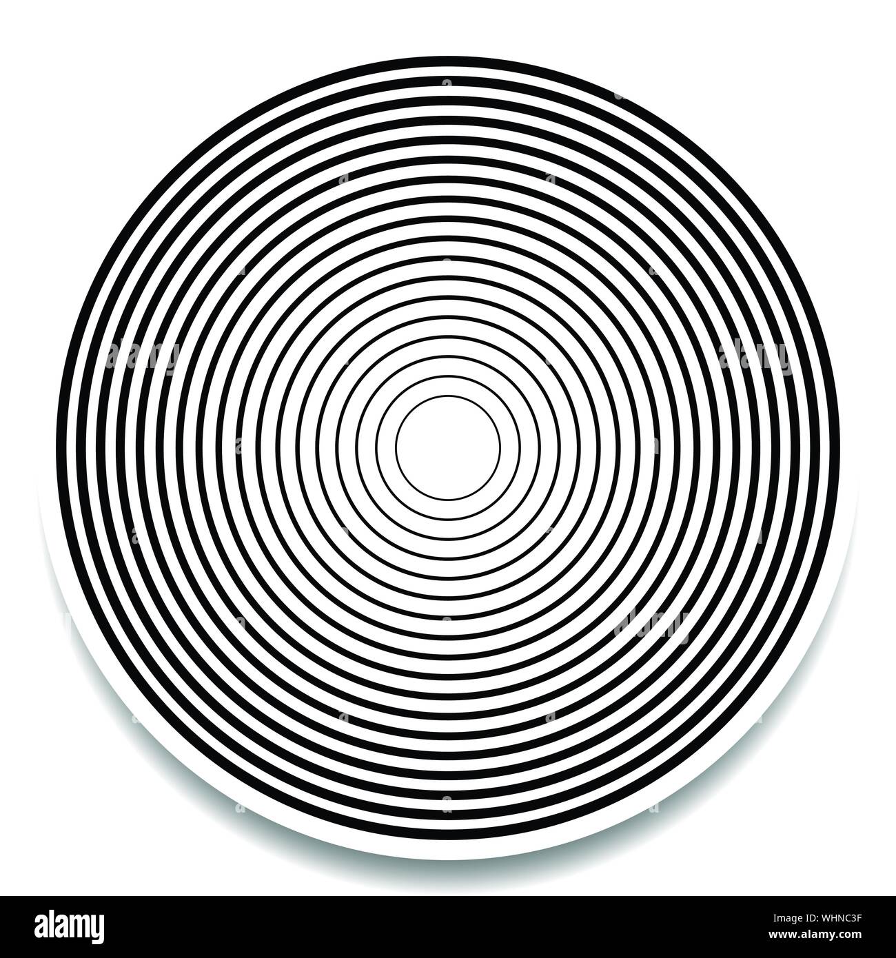 Concentric, radial circles pattern. Radiating, circular spiral, vortex ...