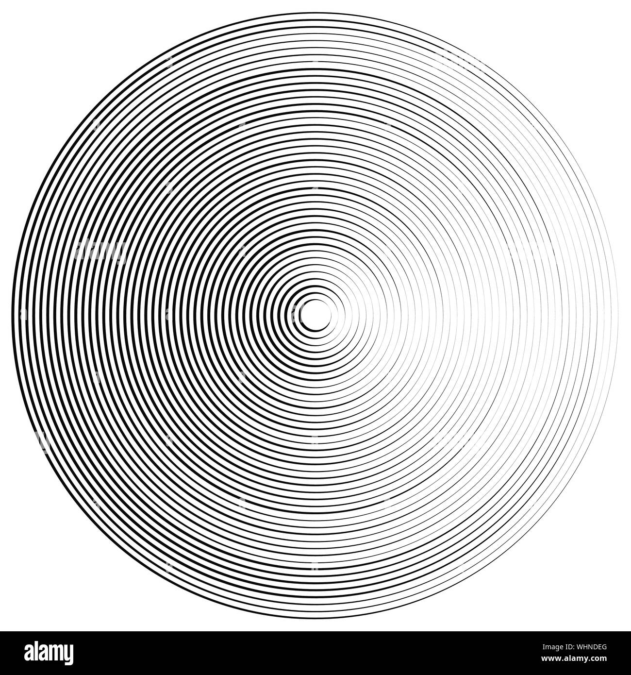 Concentric, radial circles pattern. Radiating, circular spiral, vortex ...