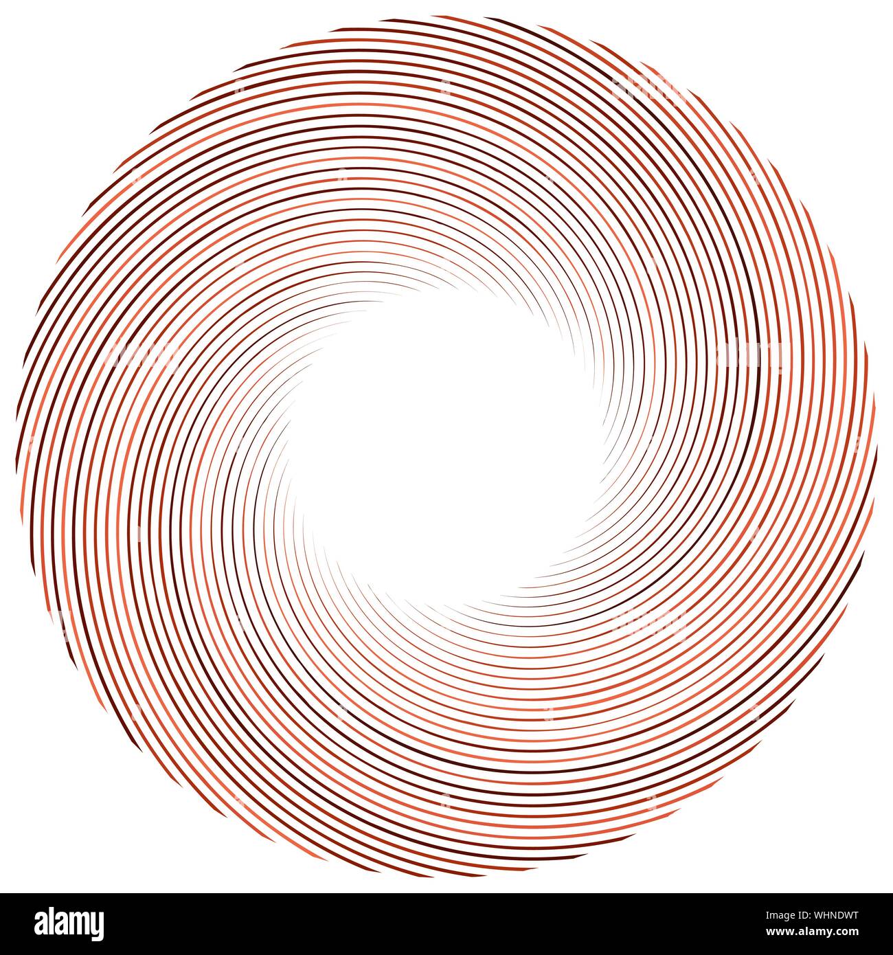Abstract spiral, twist. Radial swirl, twirl curvy, wavy lines element ...