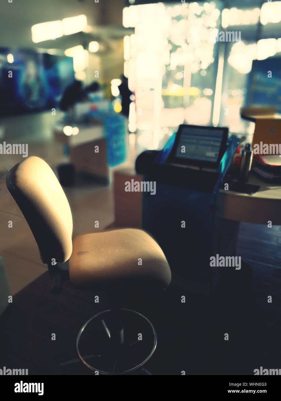 Empty Office Chair Computer High Resolution Stock Photography and ...