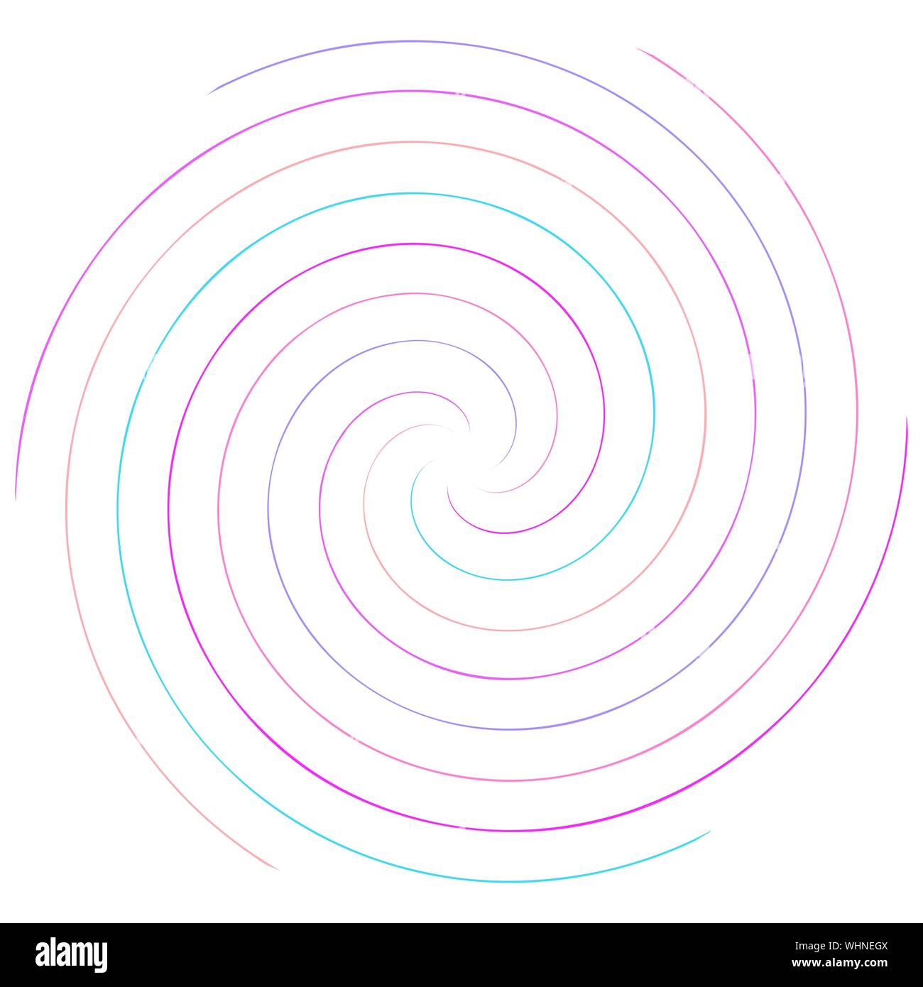 Abstract spiral, twist. Radial swirl, twirl curvy, wavy lines element ...