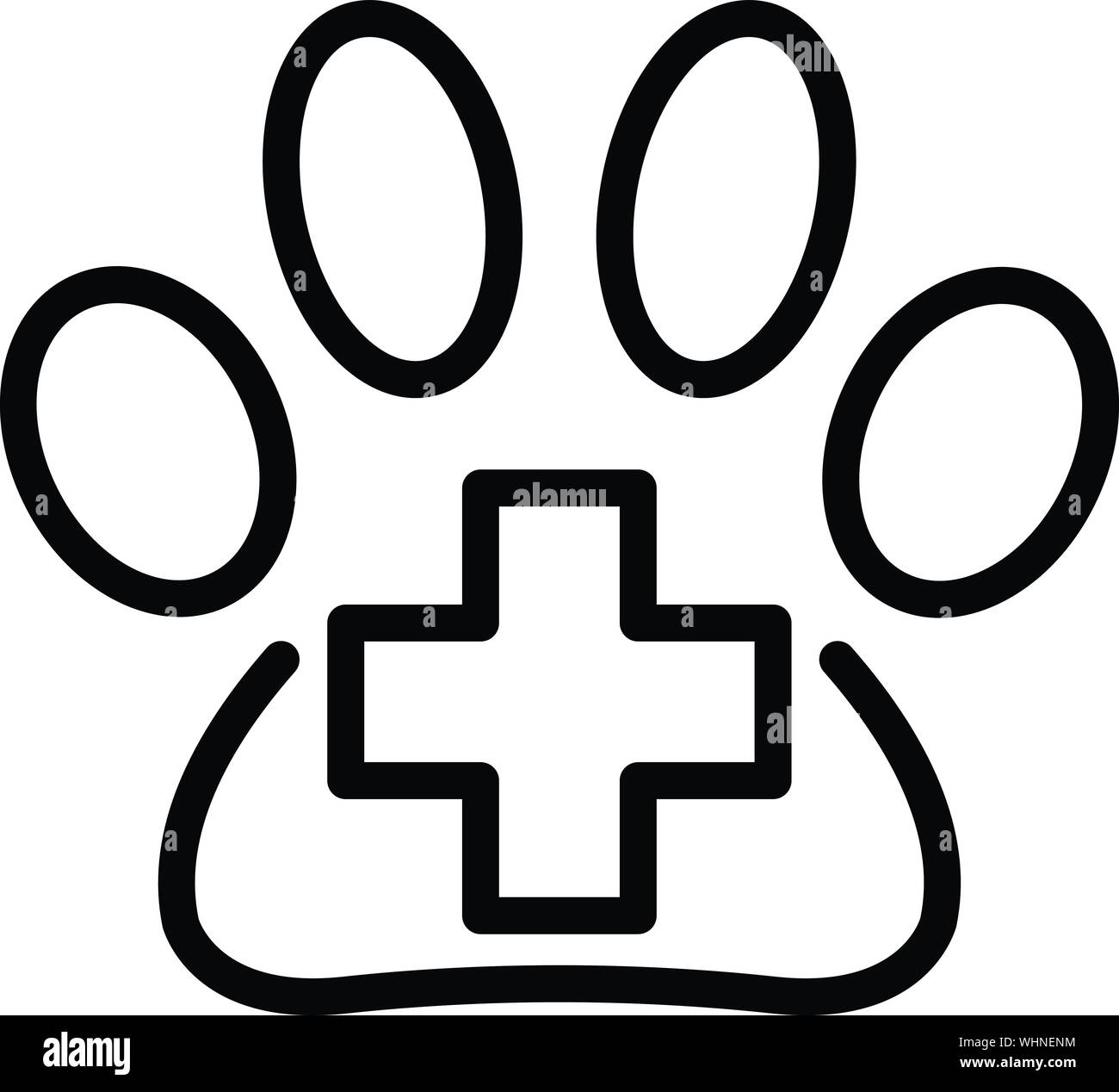 Medical cross in the paw icon, outline style Stock Vector Image & Art ...
