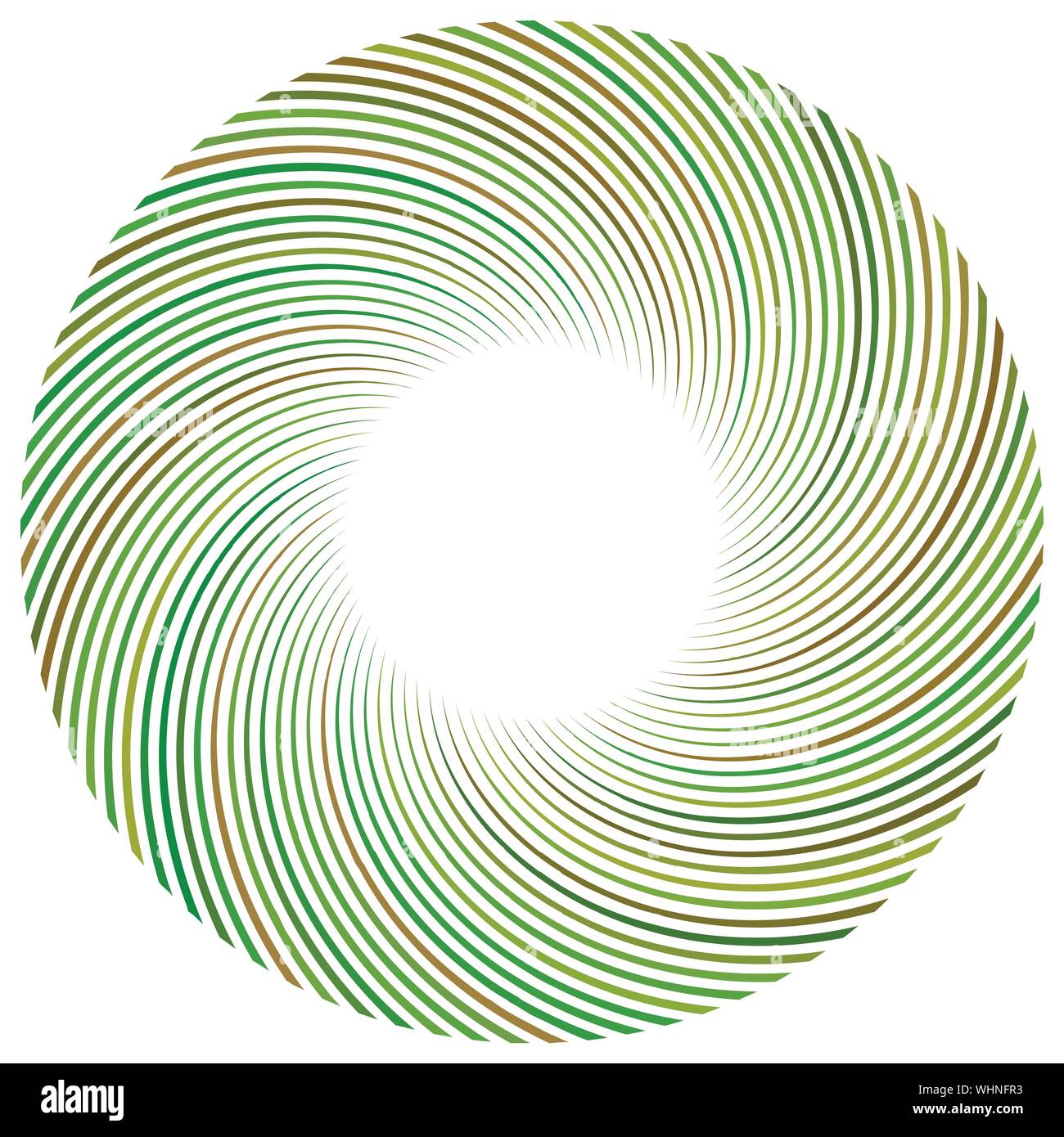 Abstract spiral, twist. Radial swirl, twirl curvy, wavy lines element. Circular, concentric loop ...