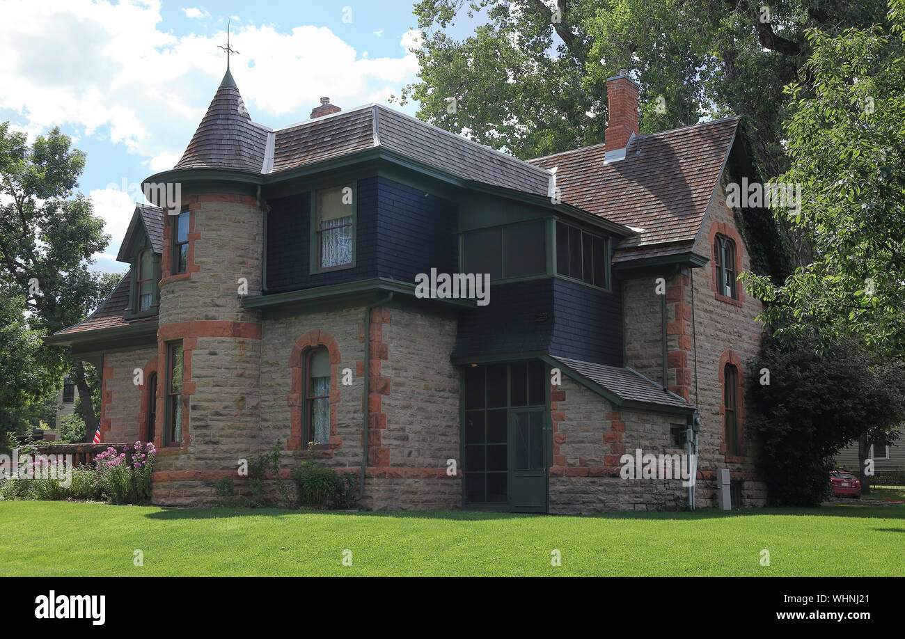 Avery house - historical landmark of Fort Collins, Colorado, at bright ...