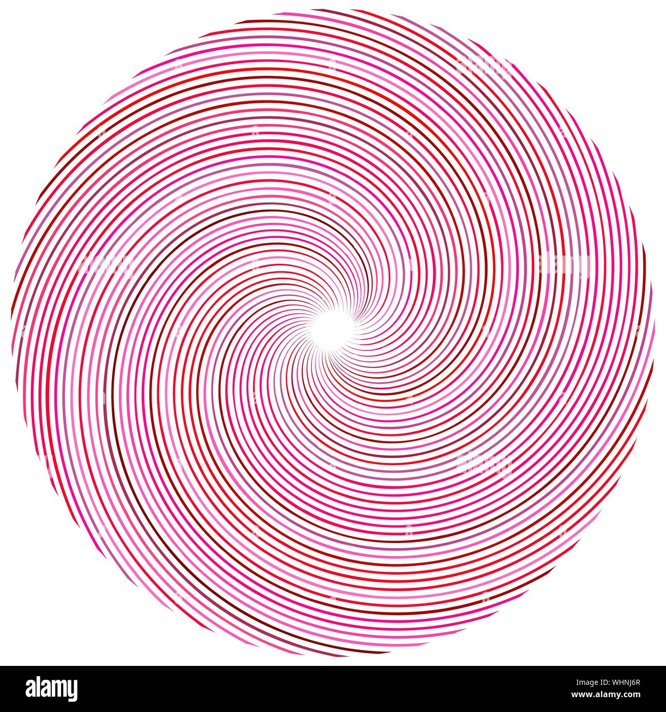 Abstract spiral, twist. Radial swirl, twirl curvy, wavy lines element ...