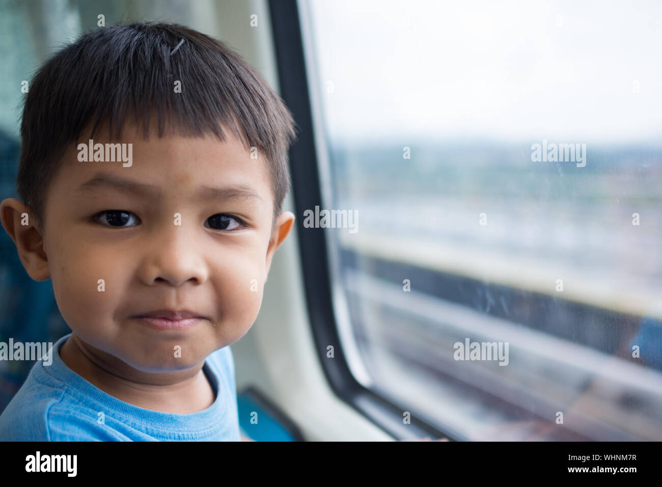 Boy in train hi-res stock photography and images - Alamy