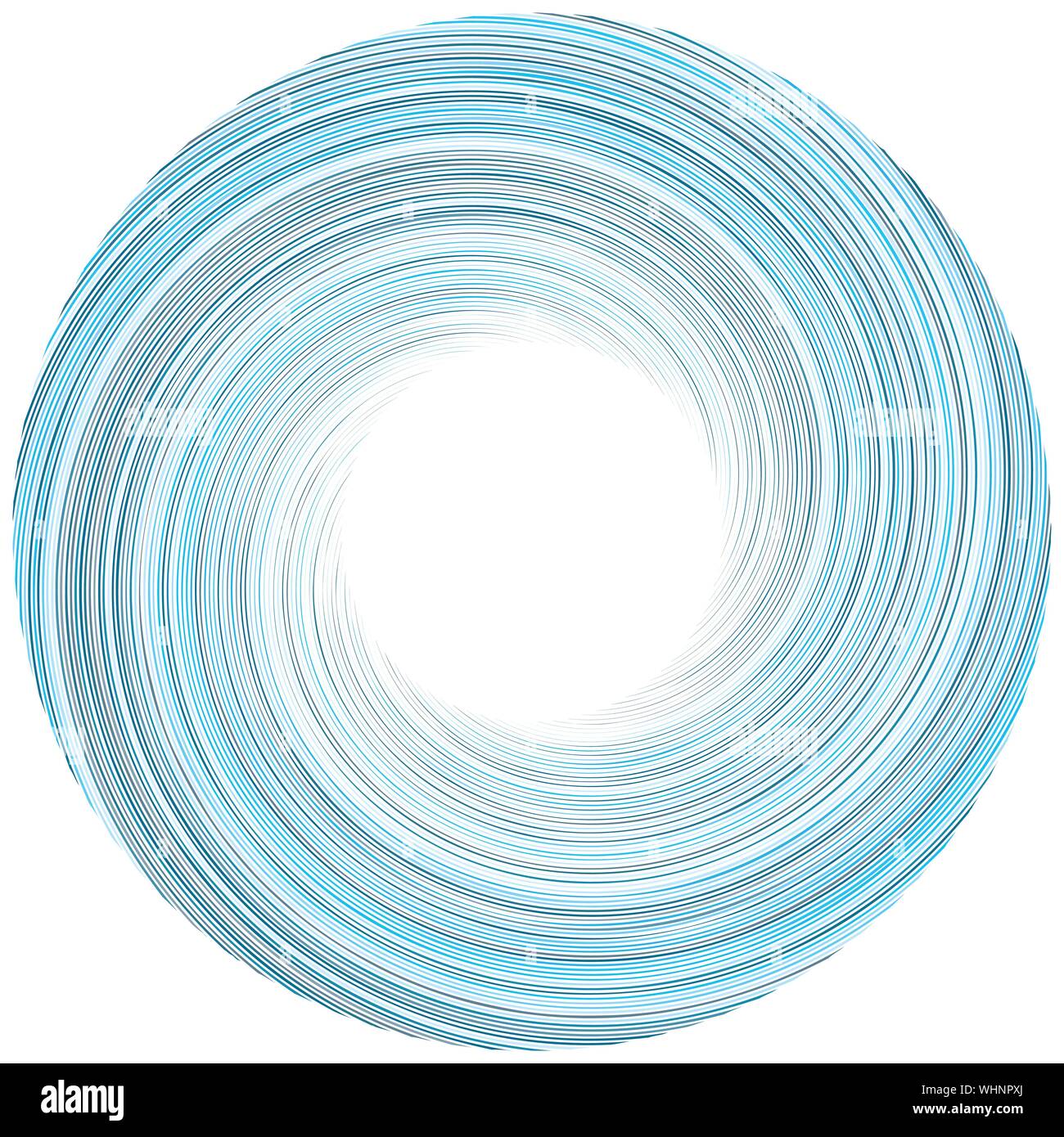 Abstract spiral, twist. Radial swirl, twirl curvy, wavy lines element ...