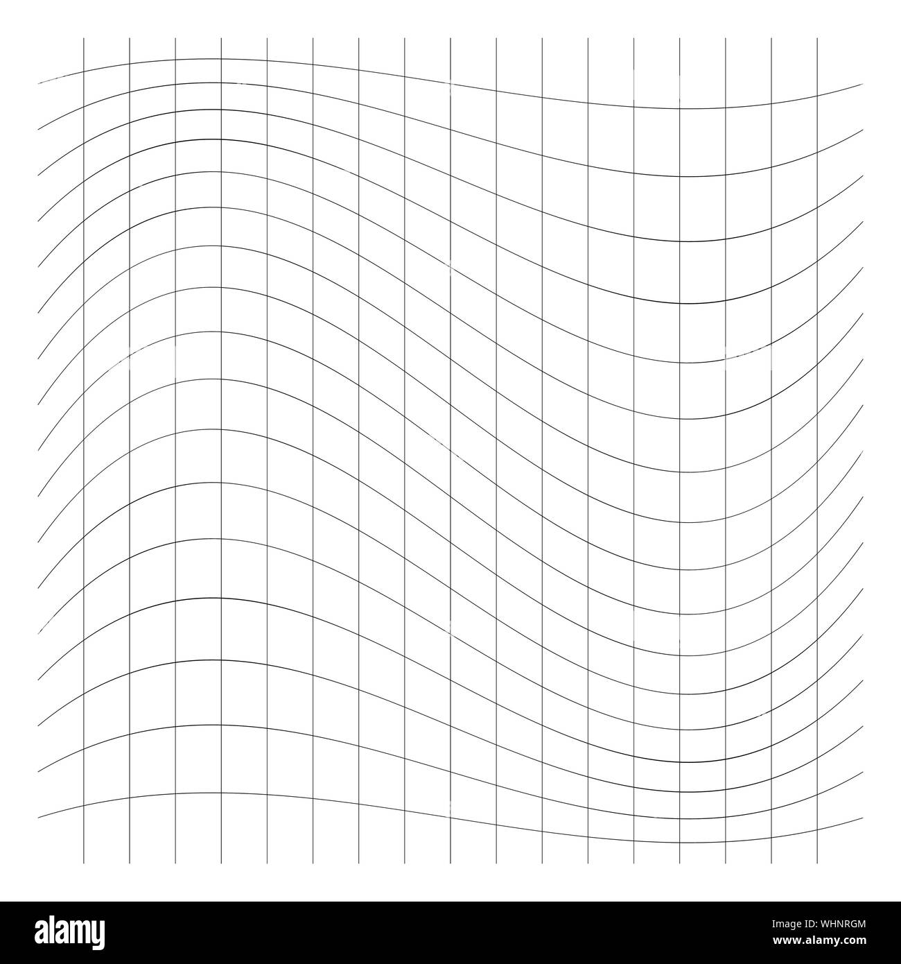Wavy, waving grid, mesh of thin lines. Squeeze, stretch distort effect ...